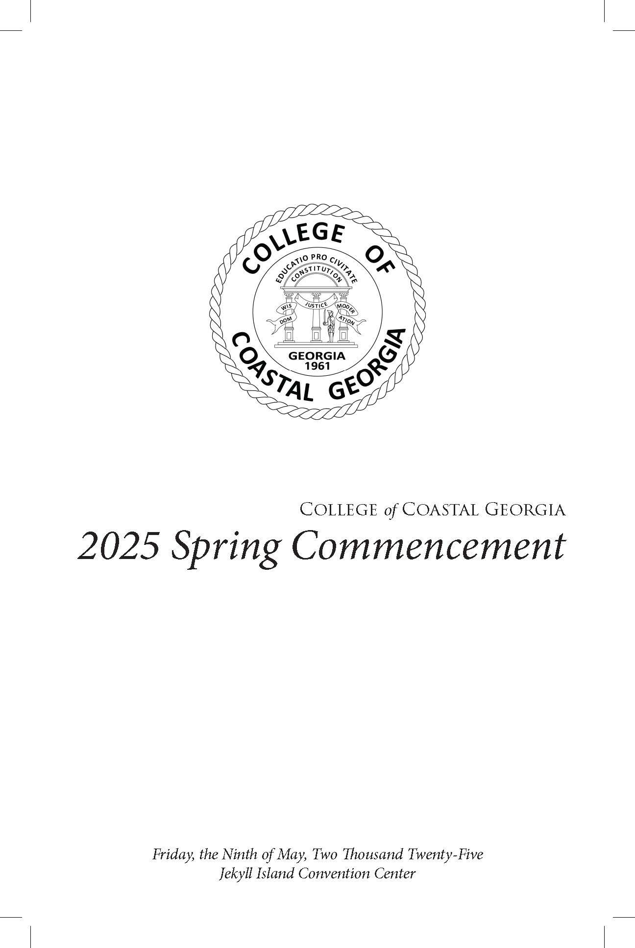 Spring 2025 Commencement Program - College of Coastal Georgia
